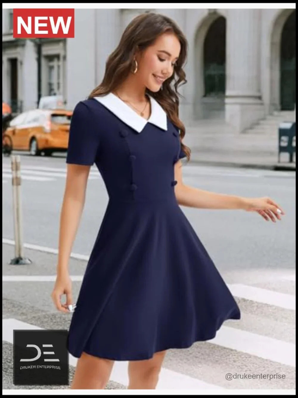 Other | Vintage Peter Pan Collar Short Sleeve Aline Cocktail Dress ...